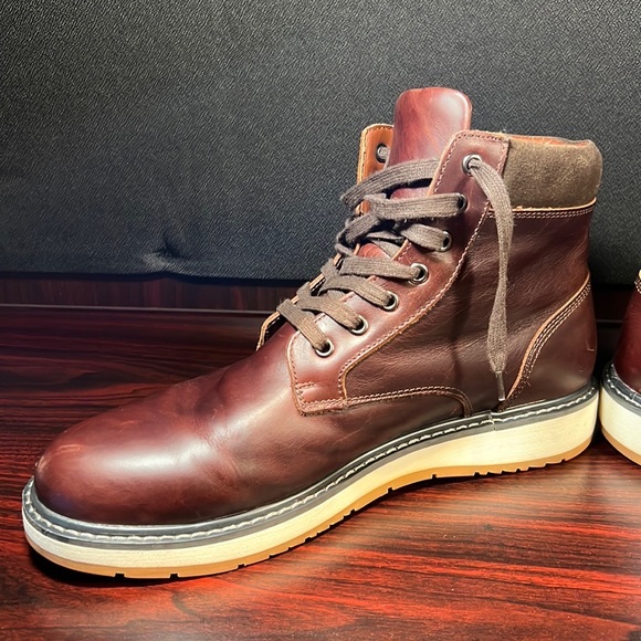 Express | Shoes | Mens Express Leather High Top Brown Boots Size 1 ...